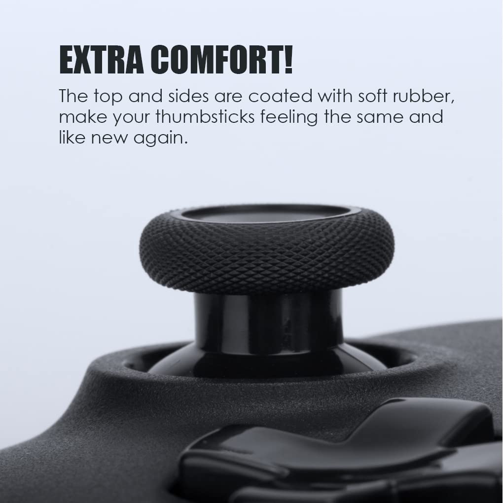 TOMSINĀ® Replacement Thumbsticks for Xbox One/ PS4 Controllers, Black Analog Joysticks for Xbox One S (6Pcs) (Grey/Blue)