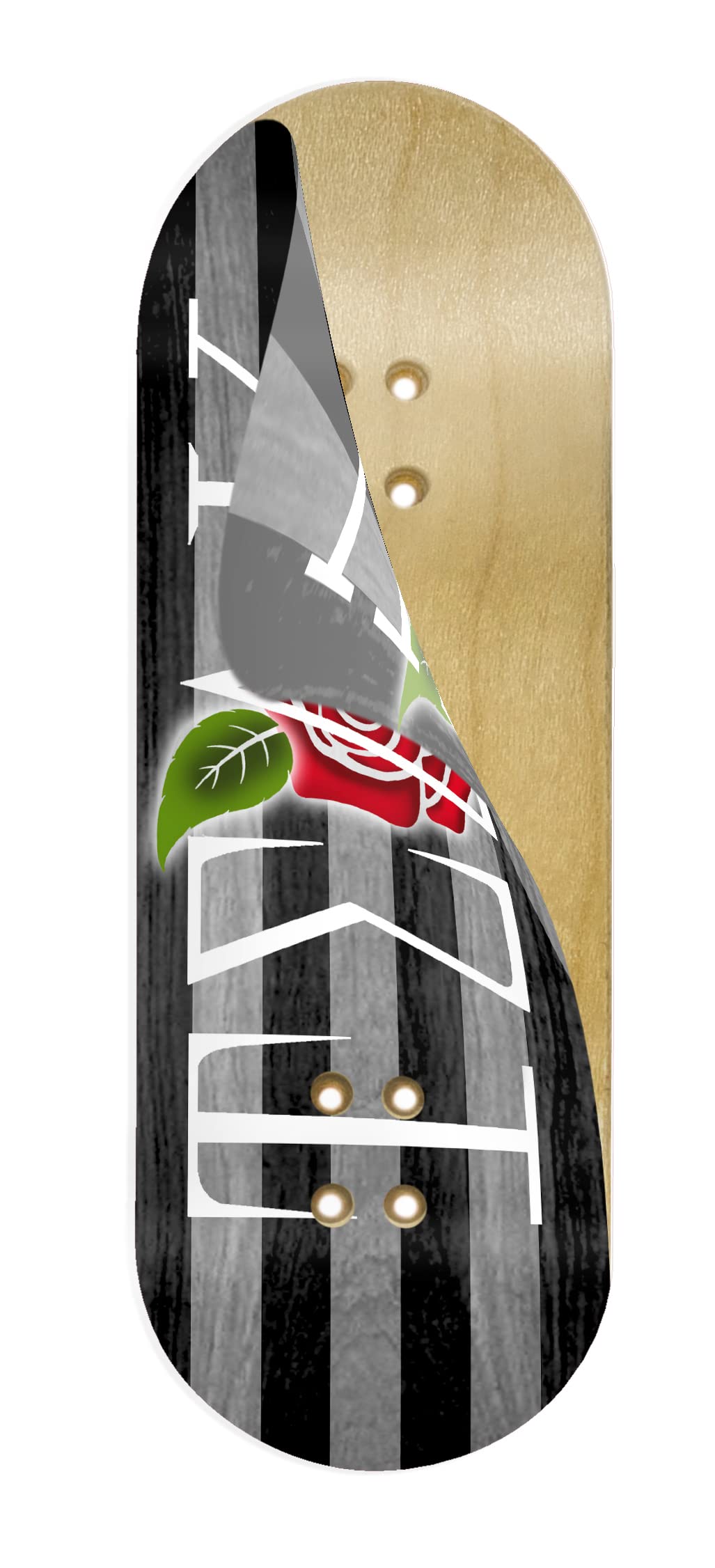 Teak Tuning Fingerboard Deck Graphic, Petal Power - Adhesive Graphics to Customize Your 32mm Fingerboard Deck - 110mm Long, 35mm Wide, 0.2mm Thick - Waterproof Vinyl - Includes Mini File