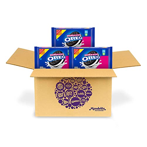 OREO Double Stuf Chocolate Sandwich Cookies, Family Size, 3 Packs