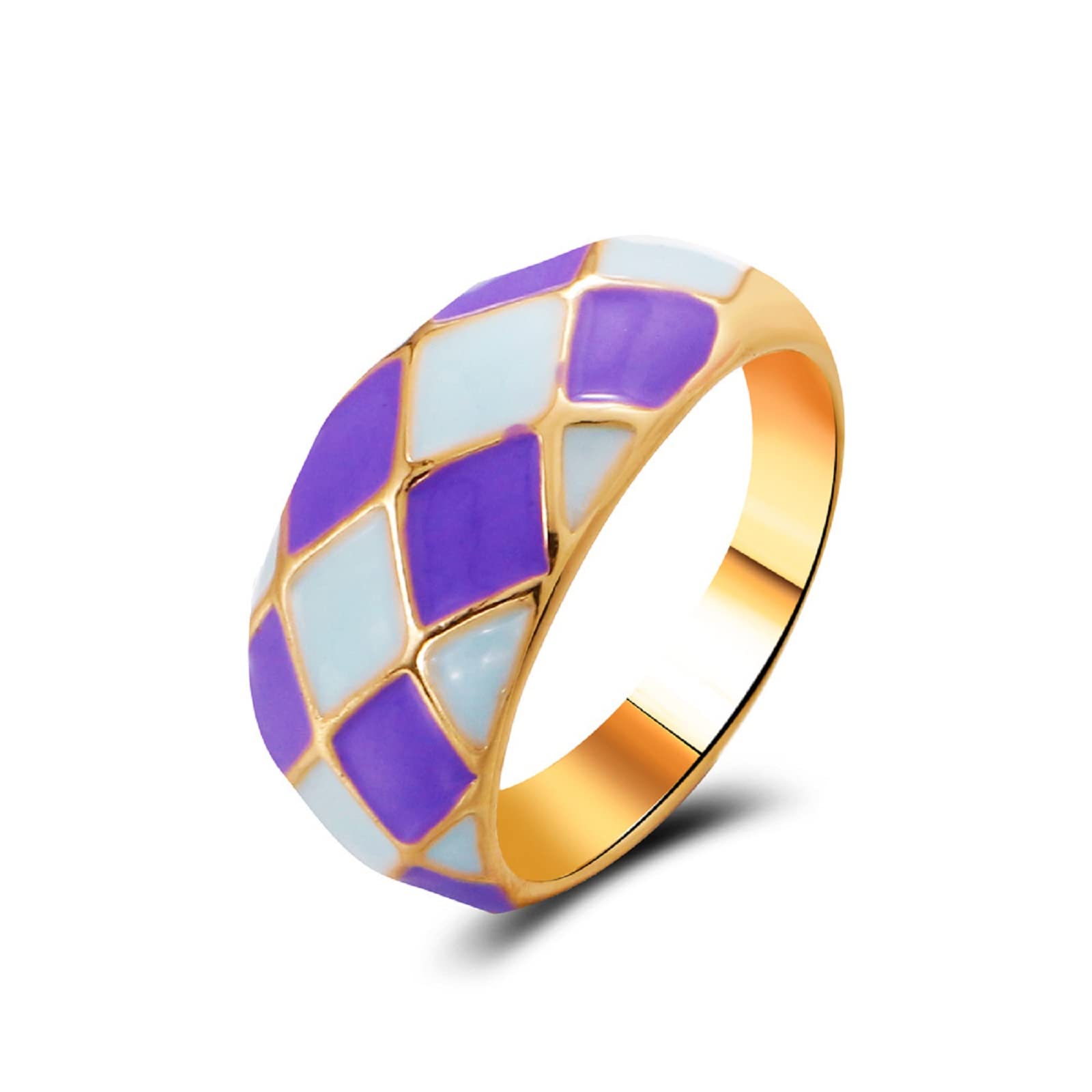 Simple Metal Flower Ring Creative Retro Love Fun Ring for Women -6pcs Grid