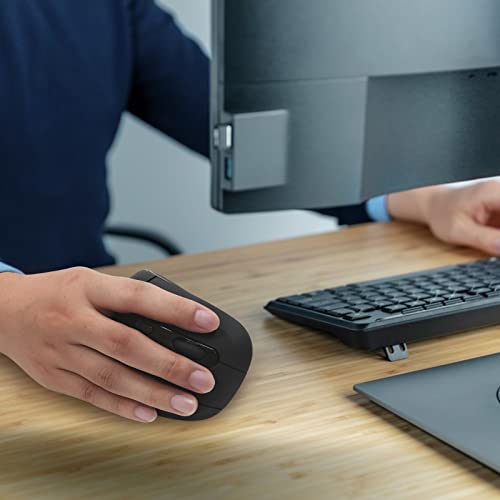 Solopen 2.4G Wireless Vertical Ergonomic Optical Mouse,3 Adjustable DPI 800/1200/1600 Levels,Quiet clicks,5 Buttons,Compatible with Windows Mac PC Desktop Laptop,Black