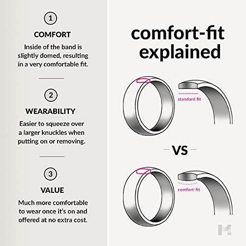 Midnight Rose Collection Tungsten Wedding Band Ring 8mm for Men Women 18k Rose Gold Plated Step Edge Black Brushed Polished Size 9