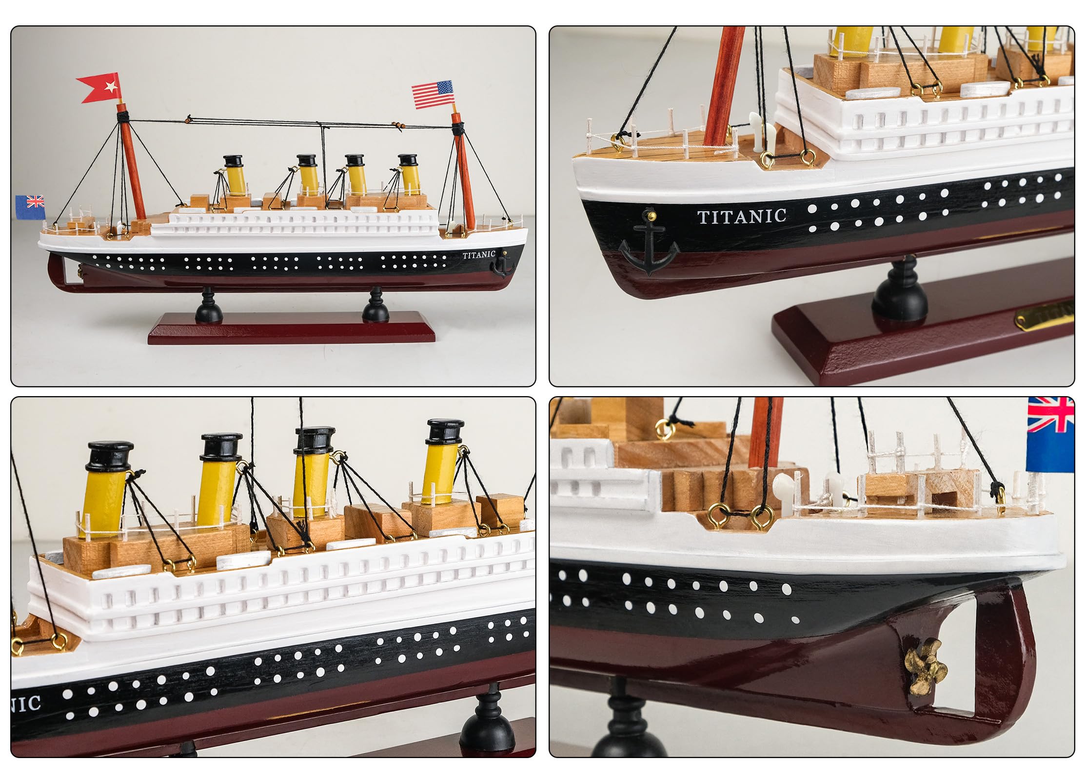 SAILINGSTORY Wooden Titanic Model Cruise Ship Liner 1/680 Scale Replica 14" Titanic Ship Toys Gifts