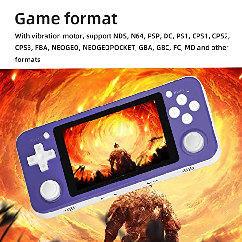 WSXKA Game Console, Retro Game Console Support PSP / PS1 / N64 / NDS Open RK3326 Chip 64G TF Card 2500 Classic Games 3.5 Inch IPS Screen 3500mAh Battery