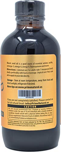 Organic Black Seed Oil 4oz - Cold Pressed Unrefined High Thymoquinone 1.7% USDA Certified - Turkish Origin Potent Nigella Sativa Liquid - Vegan Omega 3 6 9, Antioxidant Immune Boost Joints Skin Hair