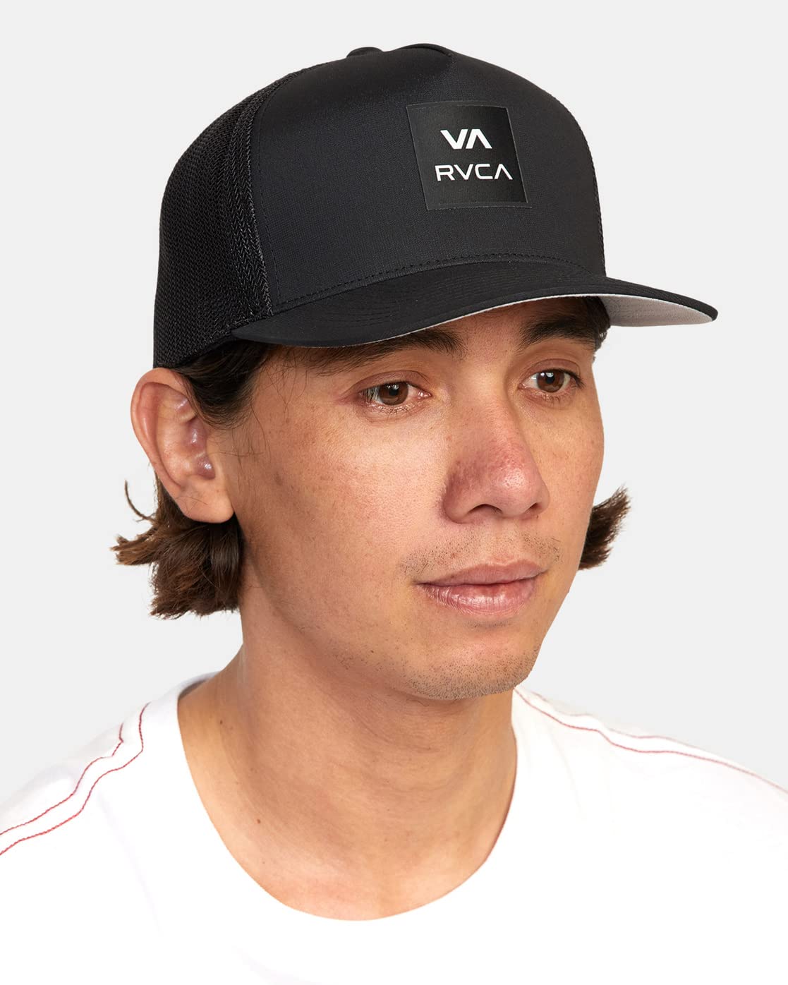 RVCA Mens Trucker Hats - VA ATW Curved Brim Trucker (Heather Grey, One Size)