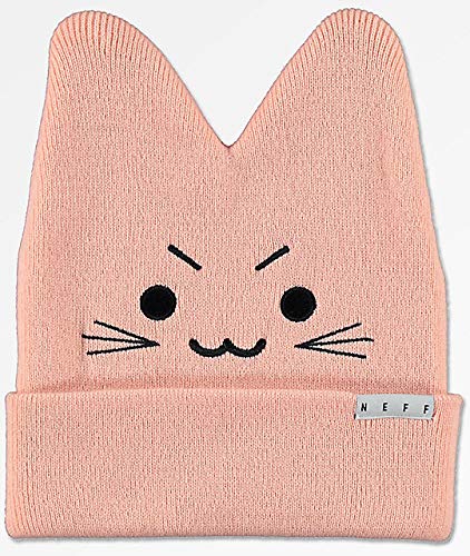 Neff Womens Kitty Cat Beanie, Peach One Size