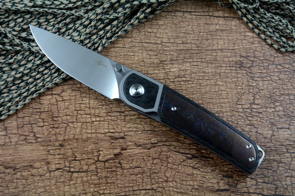 TwoSun TS342 Folding Knife Gentleman D2 Satin Blade TC4 Handle Outdoor Camping Hunting