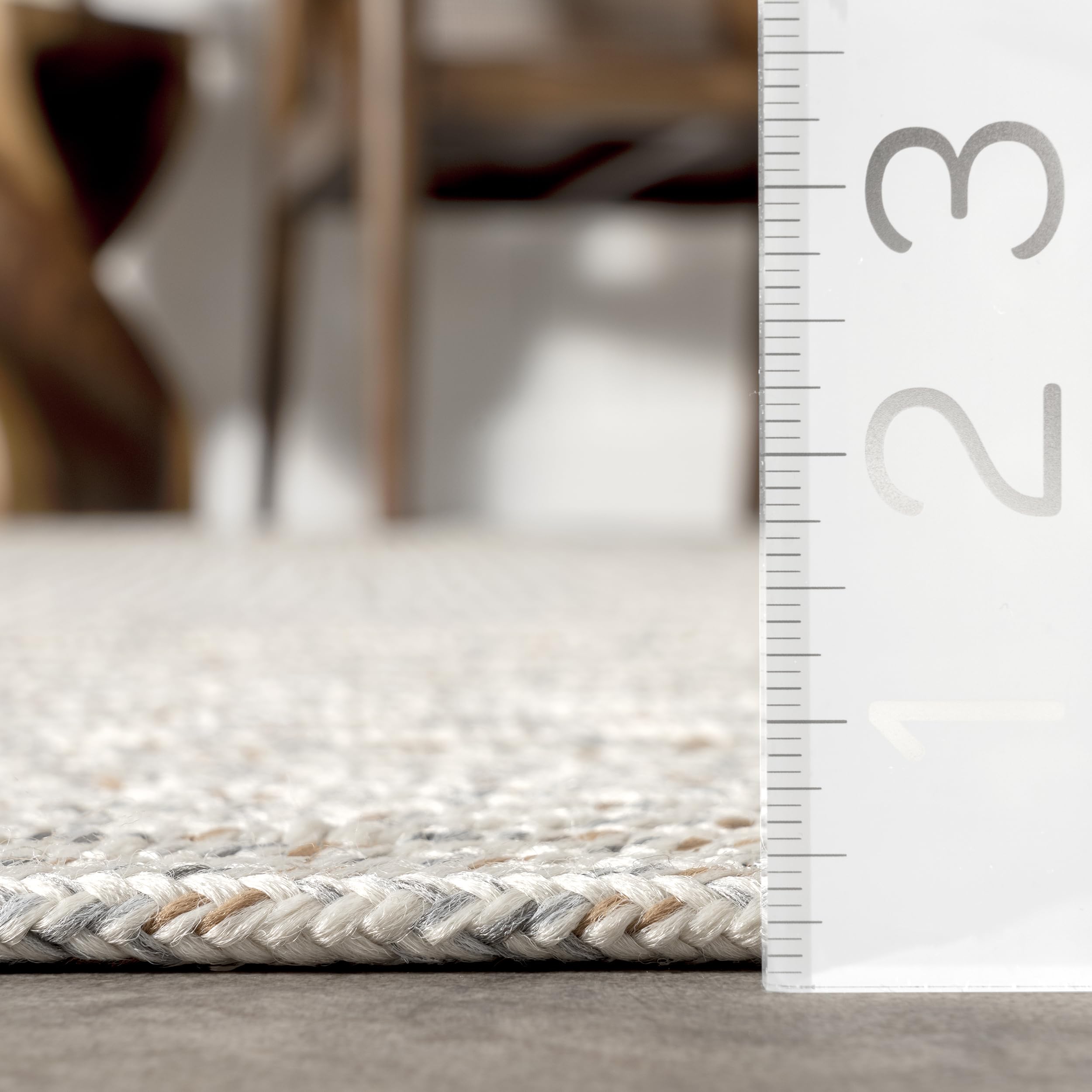 nuLOOM Rowan Braided Texture Indoor/Outdoor Area Rug, 7' 6" x 9' 6" Oval, Ivory