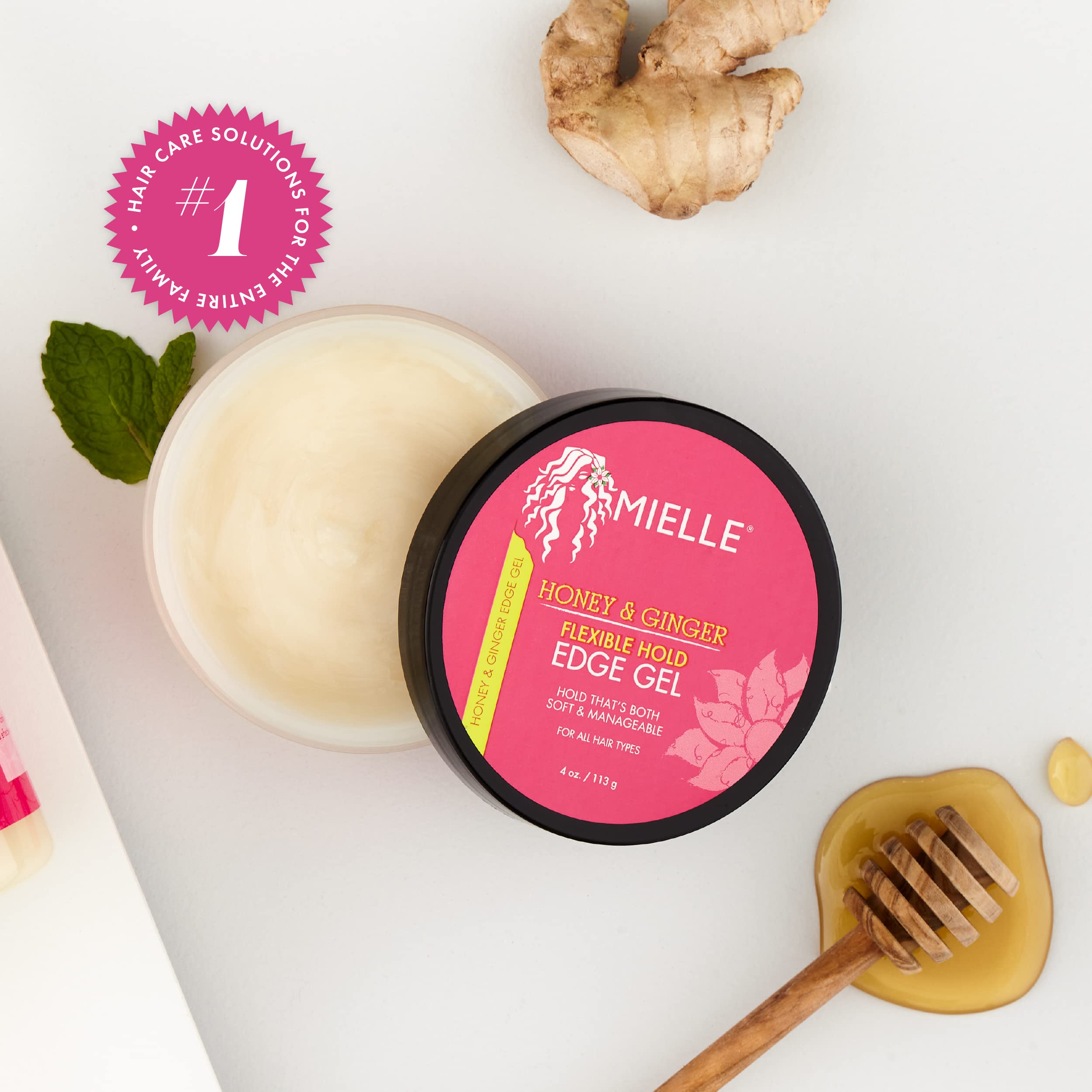 Mielle Flexible Hold Edge Gel With Certified Organic Honey & Ginger (Pack of 2)