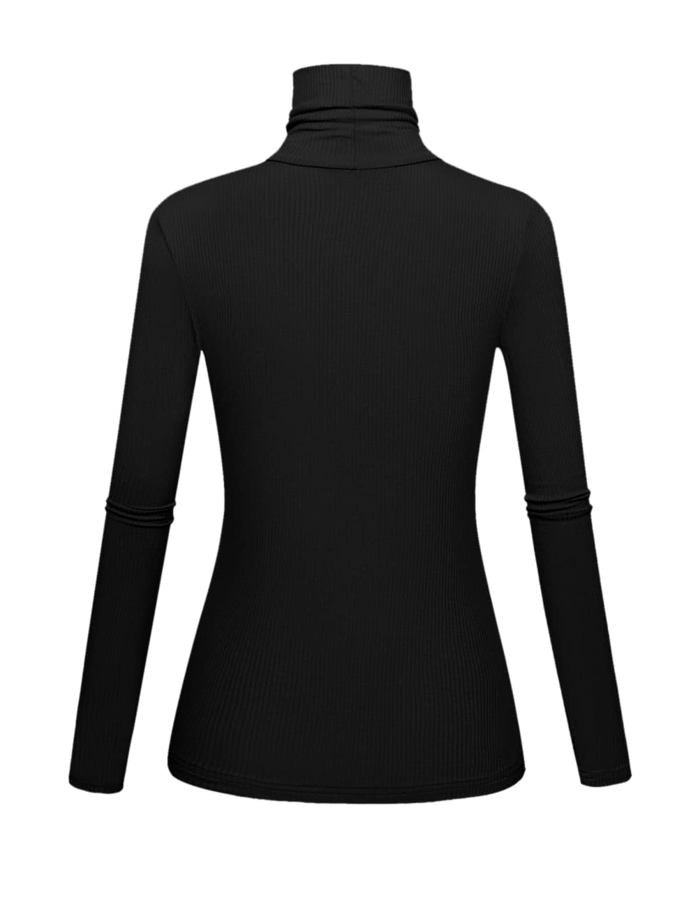 Women's Mock Turtleneck 2022 Long Sleeve Fall Tops Tight Shirts Slim Fit Basic Layering Stretch Soft Ribbed Underwear Scrub Undershirts Fall Outfits (Black, Medium)