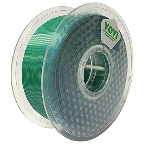 YOYI YOYI PLA Shiny Silk 3D Printer Filament, Multicolor PLA Filament 1.75mm Blue and Green, 3D Printing Filament 1kg Spool (2.2lbs),PLA Blue Green Gradient