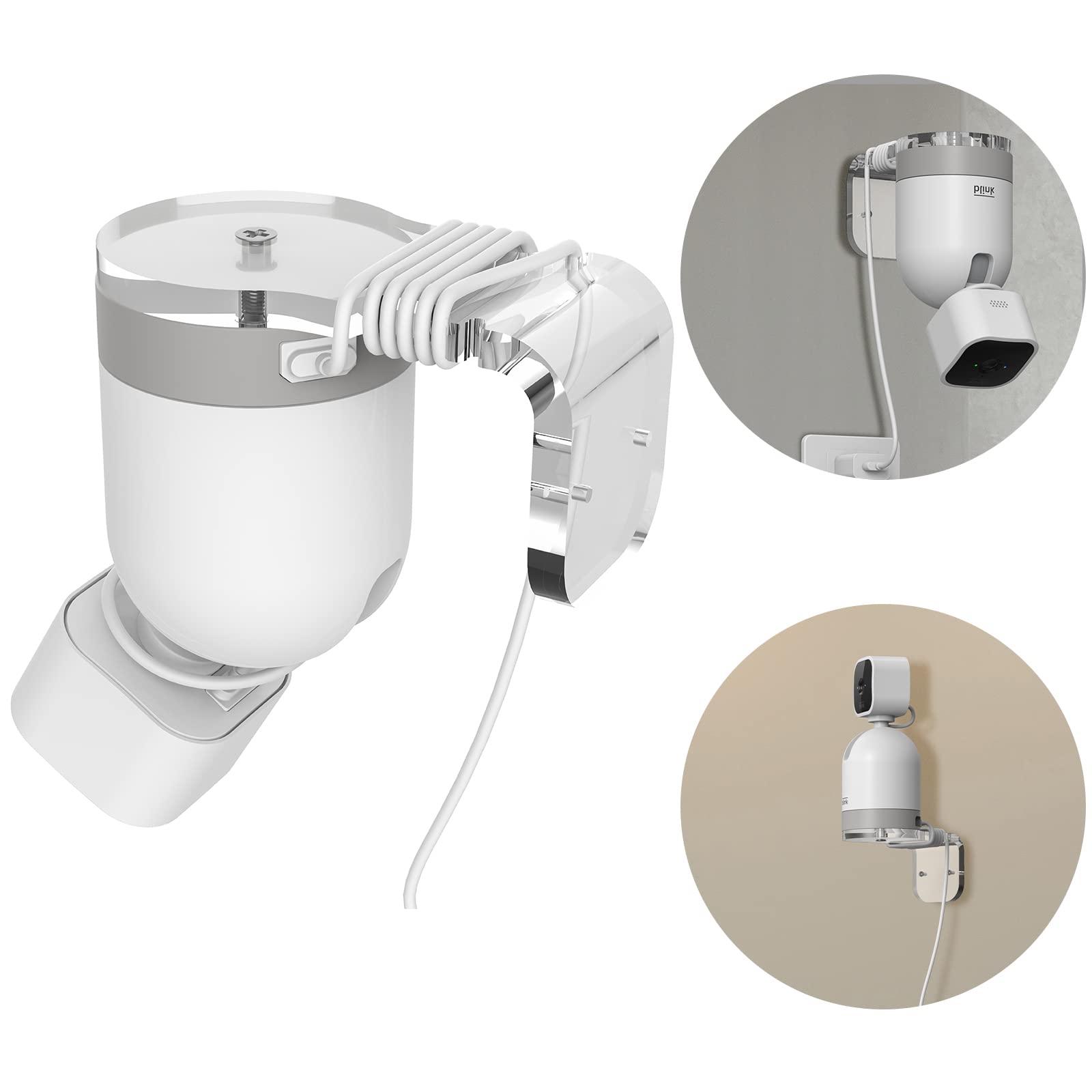 Wall Mount for Blink Mini Pan-Tilt Camera, Acrylic Wall Mount Bracket/Holder, Easy to Install(3M Adhesive Mount or Screws Installation) (Acrylic Transparent)
