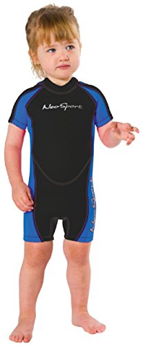 Neosport Children's 2mm Shorty Back Zip Wetsuit, 4 Blue/Black