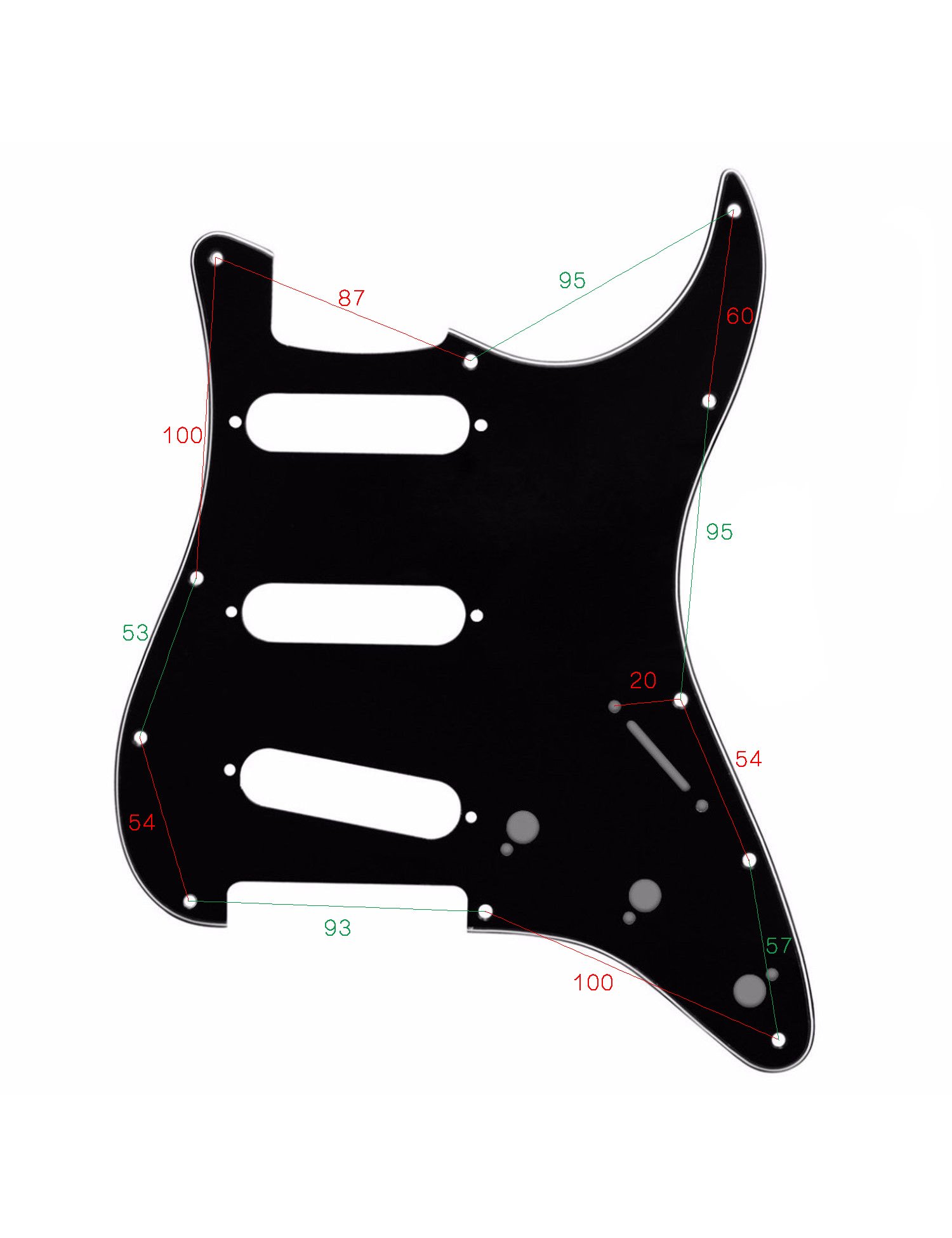 Metallor Electric Guitar Pickguard 3 Ply 11 holes SSS Single Coil Compatible with Strat Style Modern Guitar Parts Replacement(Black)