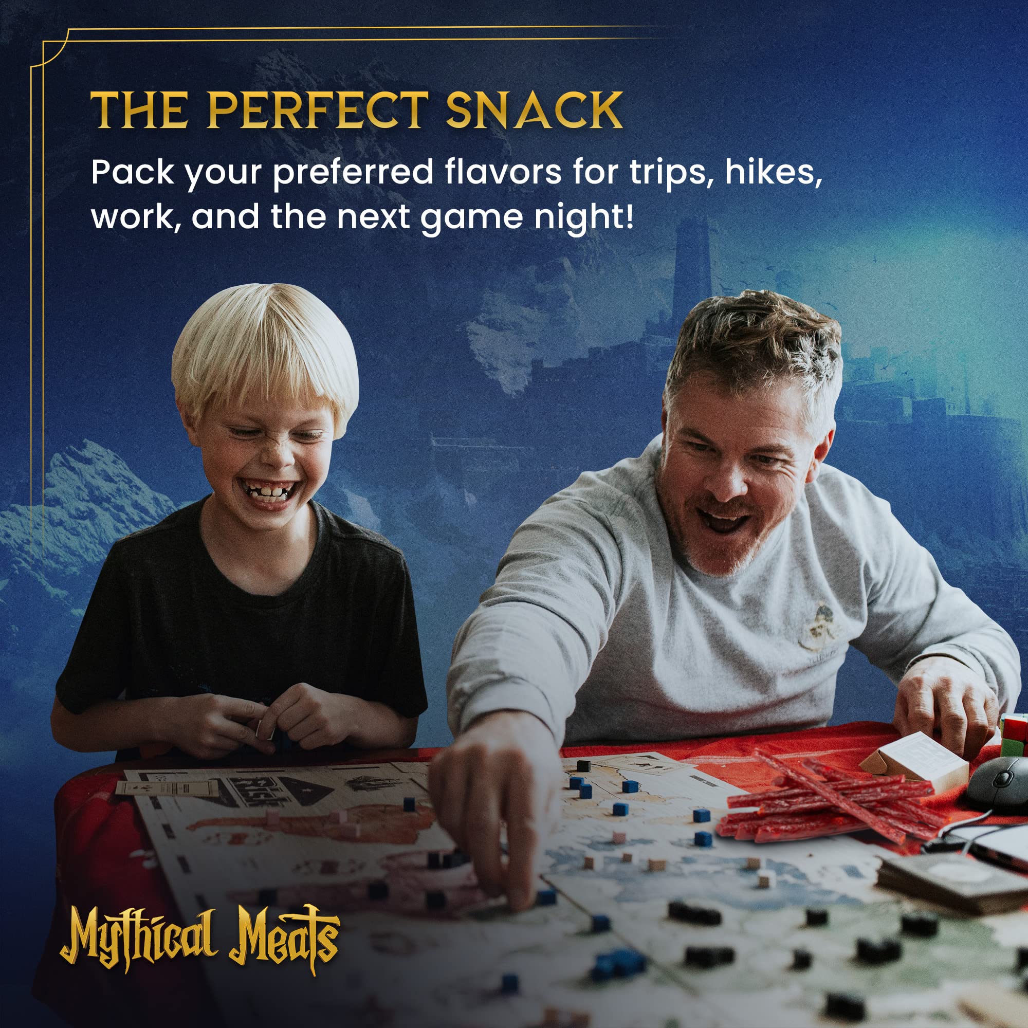 Mythical Meats Original Exotic Flavor Sampler Pack β 10 Exotic Game and Beef Snack Sticks β Dried & Dehydrated Meats Seasoned to Perfection β High Protein Snacks
