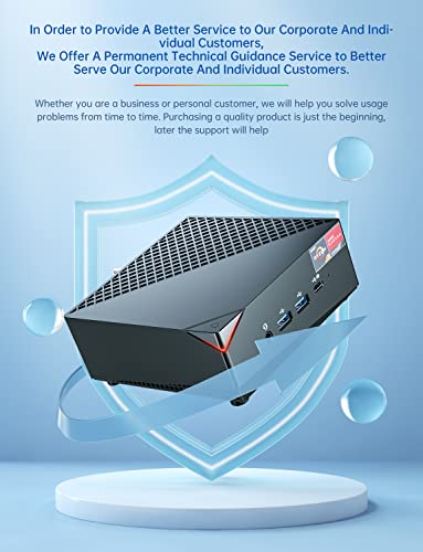 SkyBarium Mini PC Windows 11, AMD Ryzen 5 5626U(Up to 4.3GHz), Mini Gaming Desktop Computer 32GB DDR4 RAM 1T SSD, Mico PC Thin Client with WiFi 6 BT 5.2 HDMI DP Type-C Support 4K@60Hz Triple Display