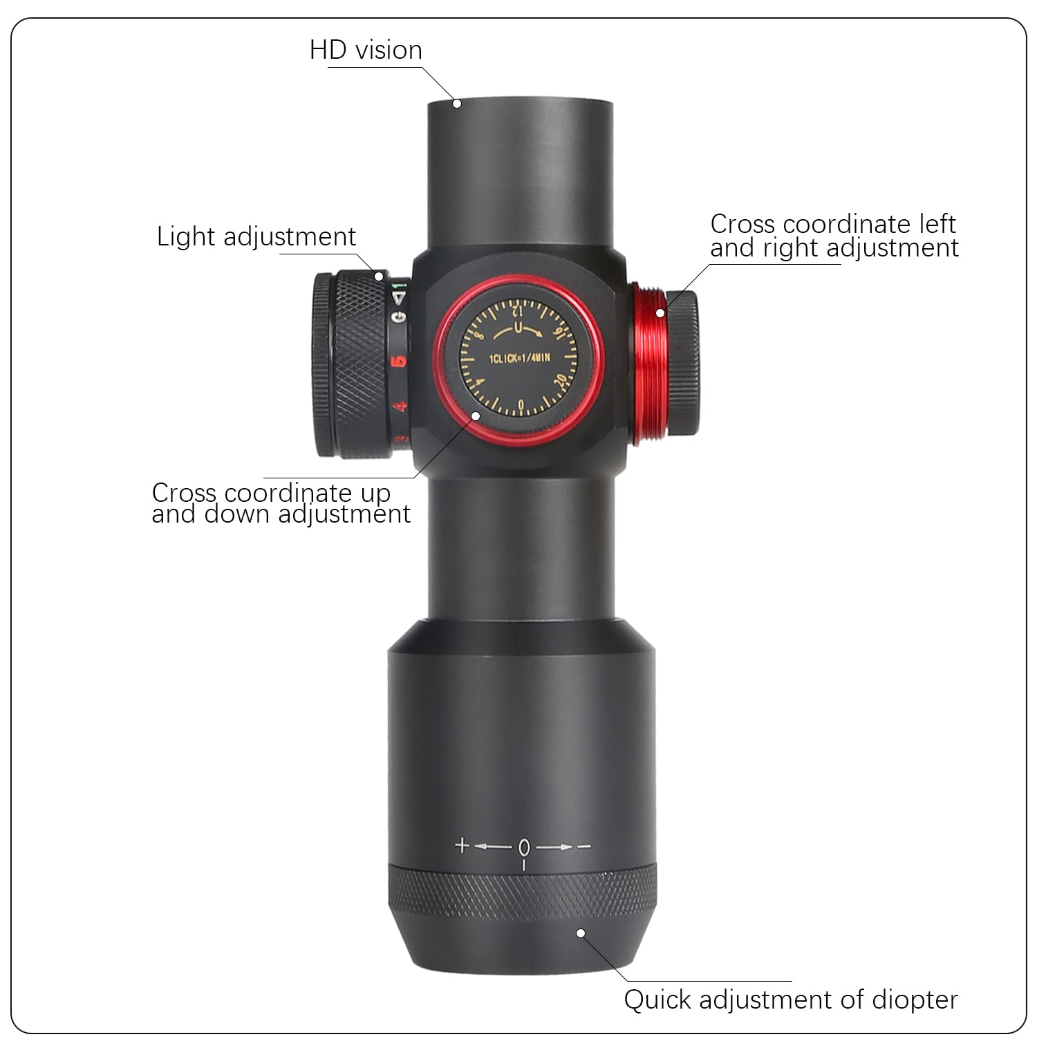 T-EAGLE Optics Rifle Scopes for Hunting SR 2 x 28 RG Riflescopes 30mm Main Tube