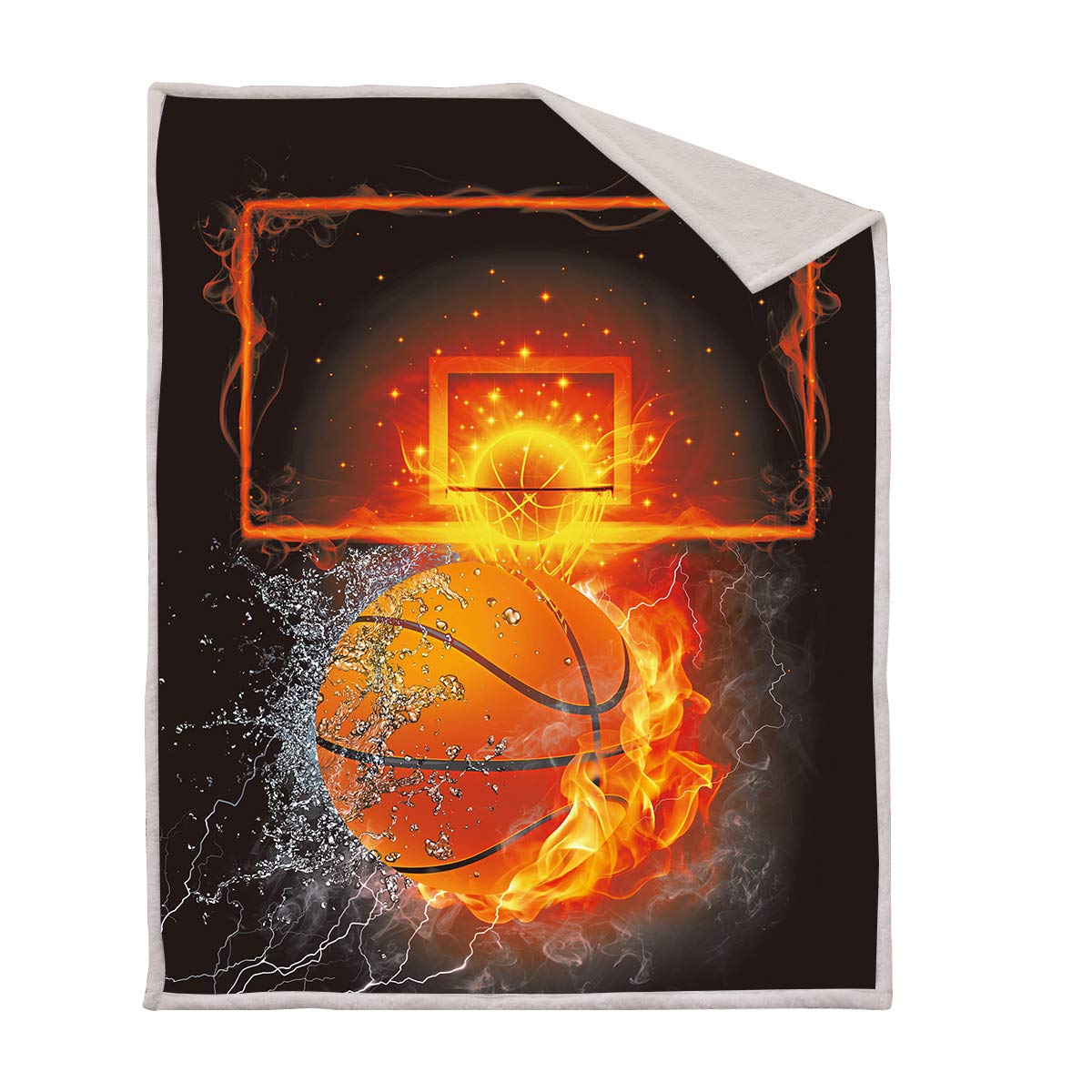 NTBED Basketball Sherpa Fleece Blanket Twin Size for Boys Teens Plush Throw Blanket Soft Fuzzy Microfiber Sofa Couch Bed Blanket