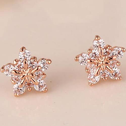 Sweets Bling Snowflake Stud Earrings Big Flower Zircon Earring Women's Accessories Jewelry Gift to Girlfriend Fashion Professionals