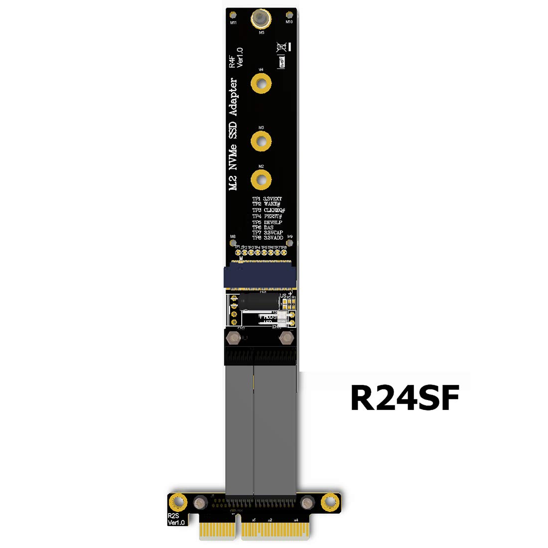 XT-XINTE Extension Cable R44S/R24SF M.2 for NVMe SSD Solid State Drive Riser Card M2 to PCI Express 3.0 X4 PCIE Full Speed 32G/BPS (R24SF 10CM)