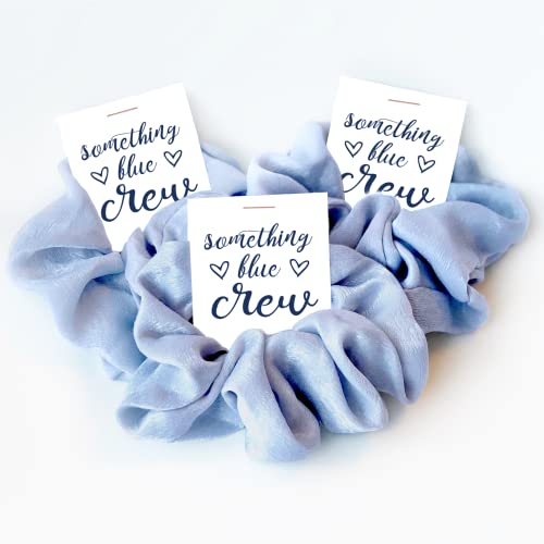 Something Blue Crew Gift, Hair Scrunchie, Bachelorette Favors, Bridesmaid Proposal Box Items, Bach Weekend Bridal Party Thank You - 6 Pack