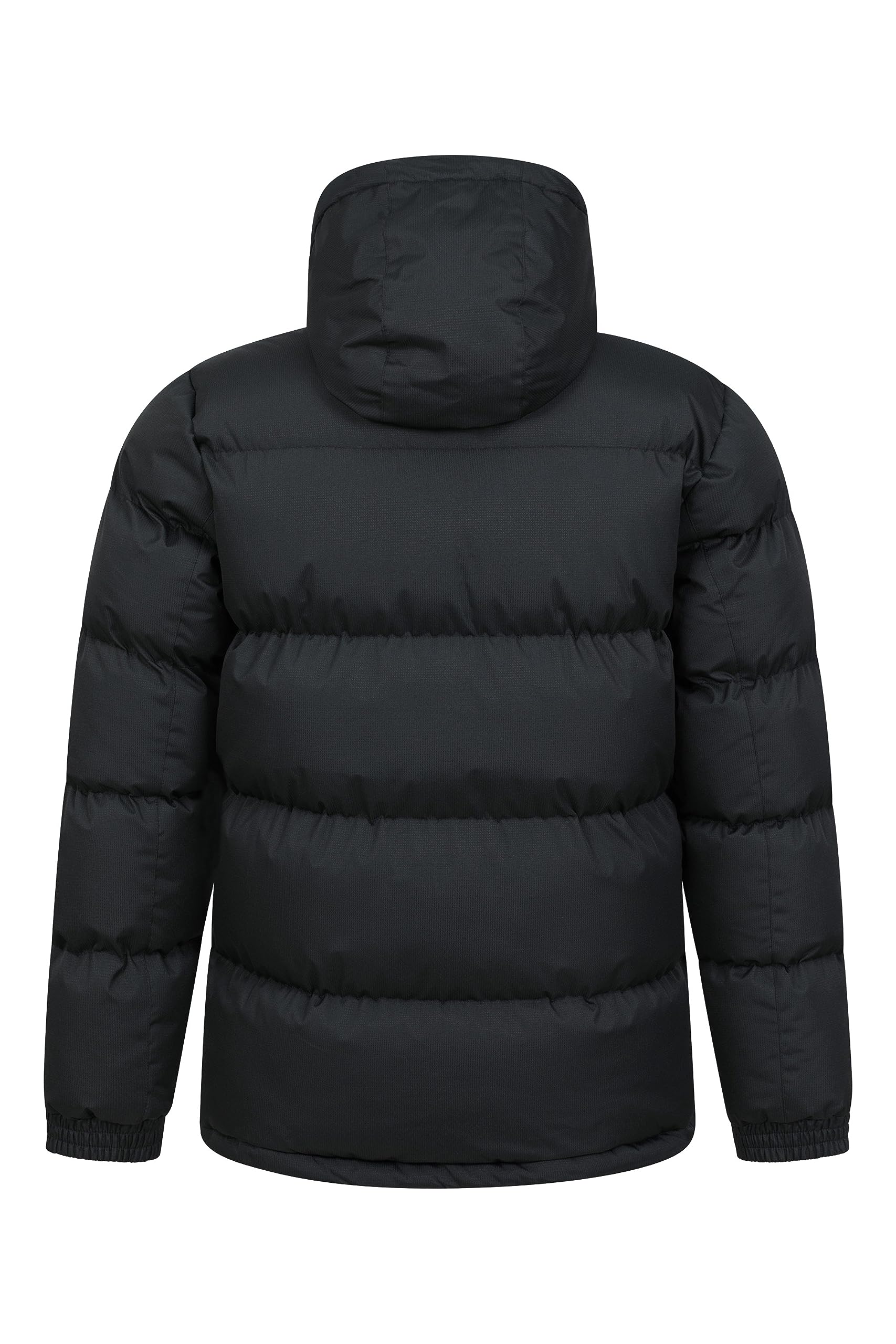 Mountain Warehouse Snow Mens Padded Jacket - Fleece Lined Hood Puffer Black Large