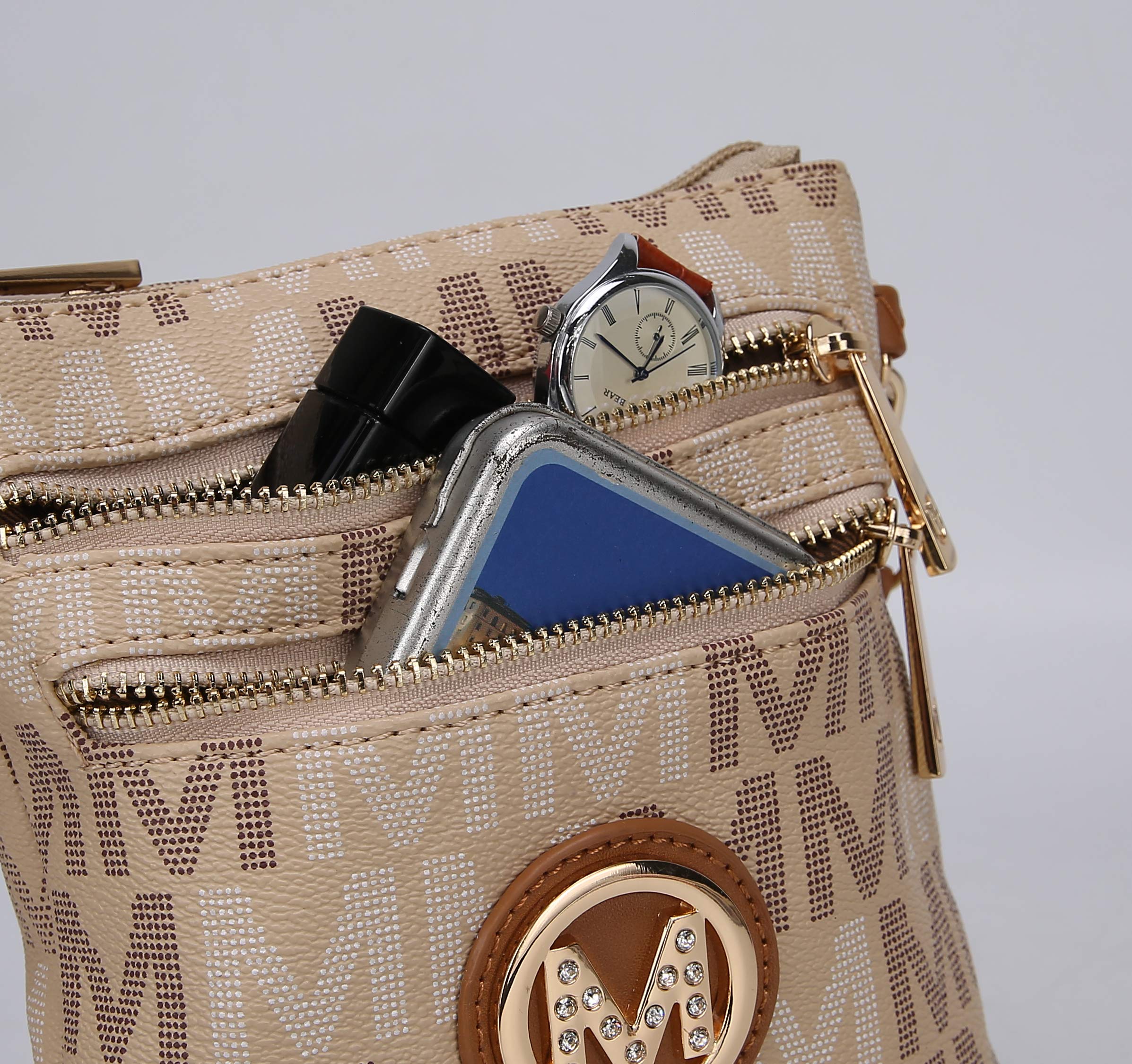 MKF Crossbody Bags for Women, Wristlet Strap β PU Leather Shoulder Handbag β Small Crossover Messenger Purse, Black