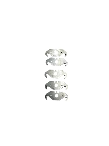 Zeluga DHB100BP 100 pieces Utility Deep Hook Blades with Round Hole Carbon Steel Hook Razor Blades Knife Blades for Roofing and Carpet