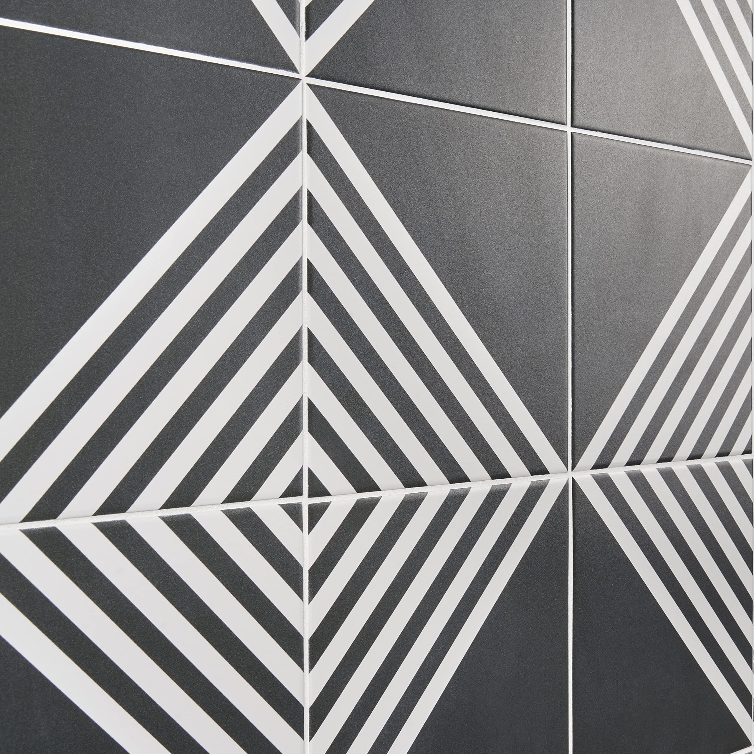 Script Stripe Negative 7.87 in. x 7.87 in. Matte Porcelain Floor and Wall Tile (10.32 Sq. Ft. / Case)