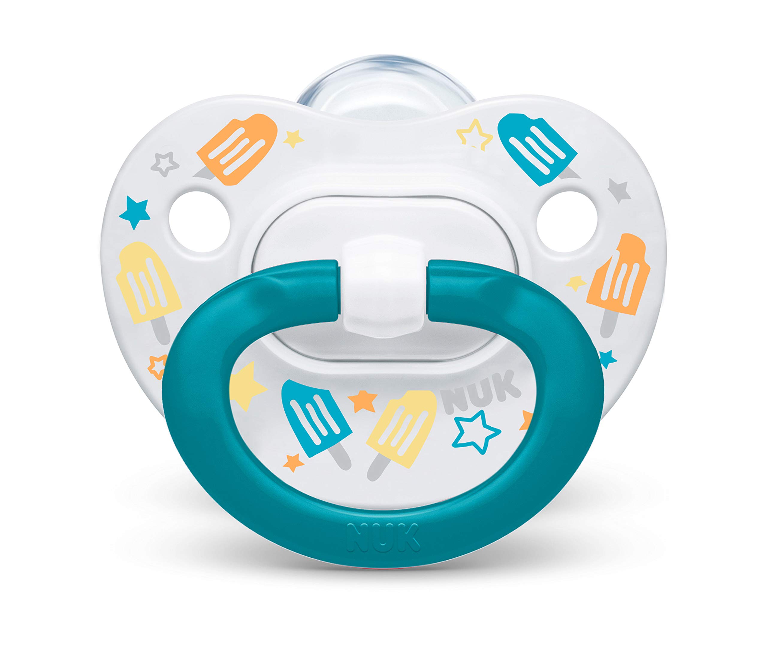 NUK Glow-in-The-Dark Orthodontic Pacifiers, Zebra, 0-6 Month (Pack of 2)