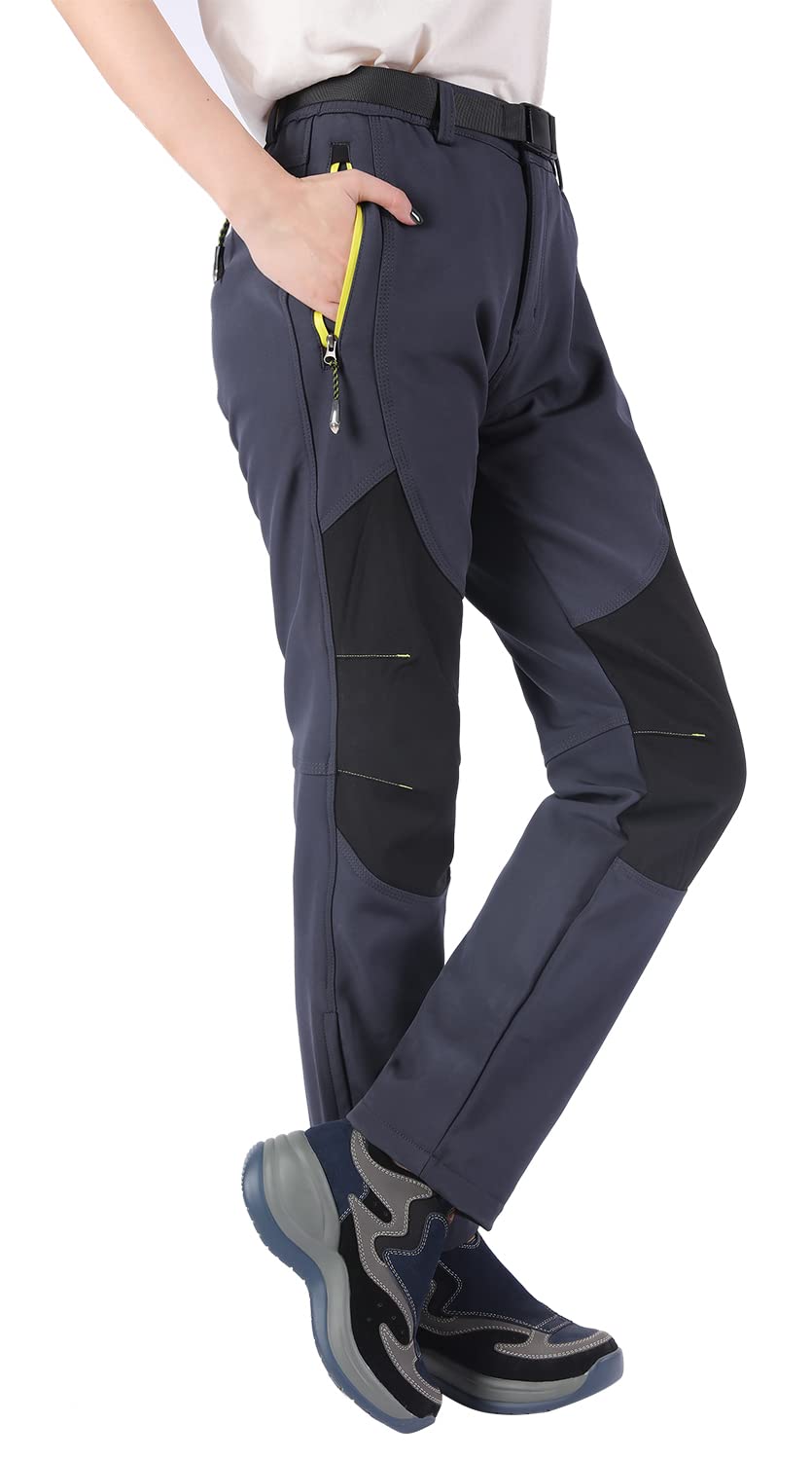 Singbring Women's Winter Outdoor Fleece Warm Waterproof Windproof Ski Snow Hiking Cargo Pants Medium Navy(W01F31/Navy/M)