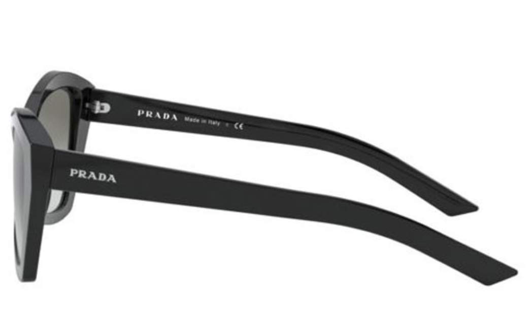 Prada PR 07XS 1AB0A7 Black Plastic Butterfly Sunglasses Grey Gradient Lens
