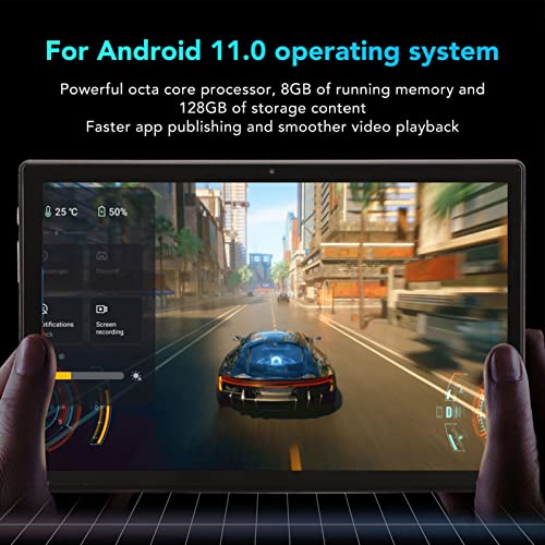 soobu 10.1 Inch Tablet, 4G Call Tablet 8GB 128GB 100-240V 1920x1200 Resolution Front 8MP Rear 20MP Octa Core Processor for Android 11 for Writing (US Plug)