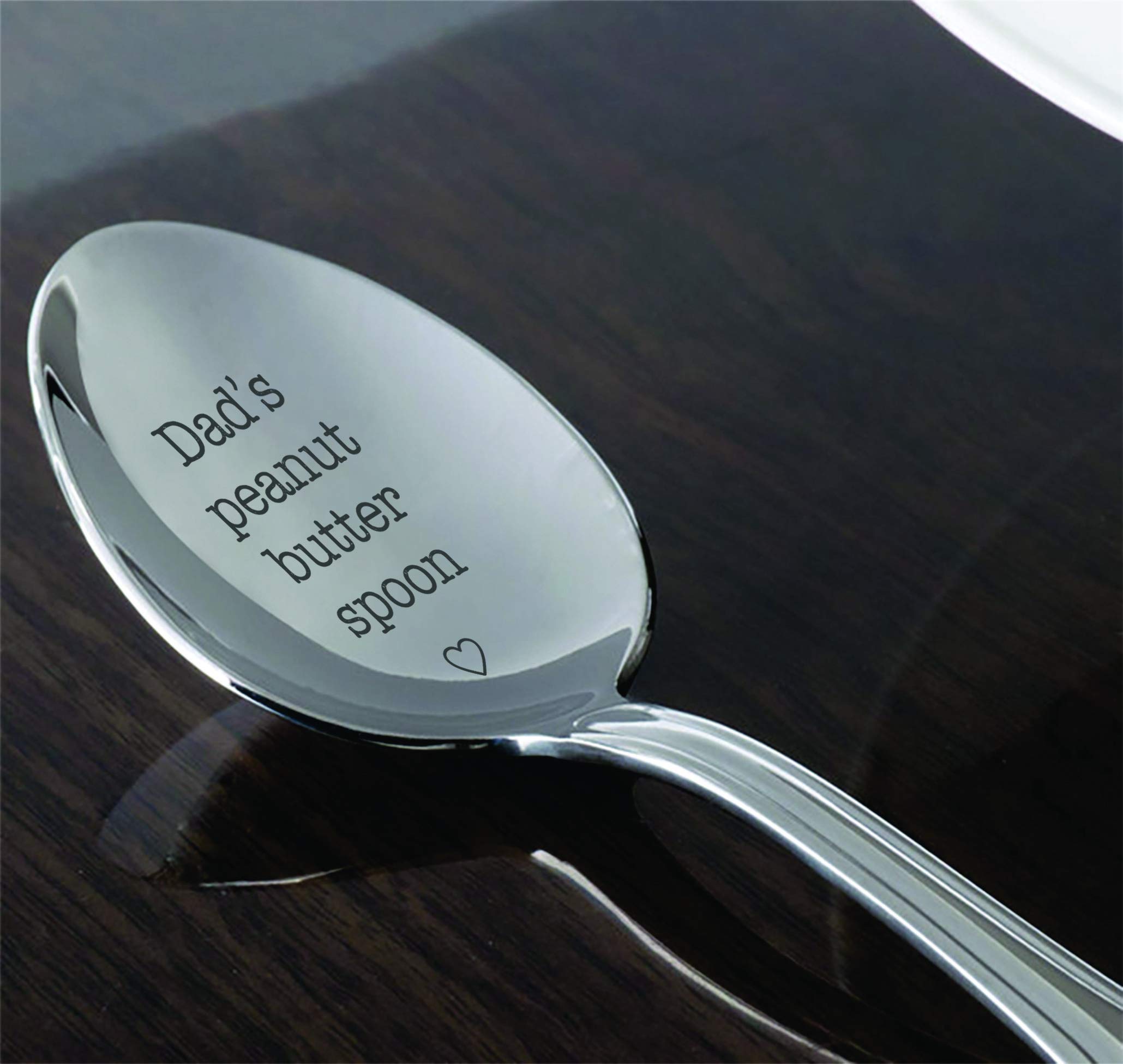 THE IDEAS FROM BOSTON Dad's Peanut Butter Spoonstainless Steel Espresso Spoons - Engraved Spoon - Cute Peanut Butter Lovers Gift -Fathers Day Gift By Boston Creative Company