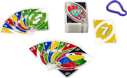 Mattel Games UNO Splash Card Game for Outdoor Camping, Travel and Family Night with Water-Resistent Plastic Cards