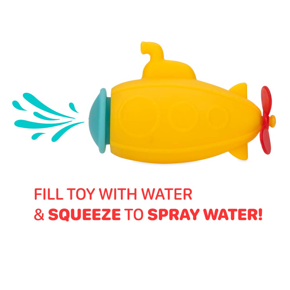 Nuby Submarine Bath Squirter Toys - 6M+, Yellow