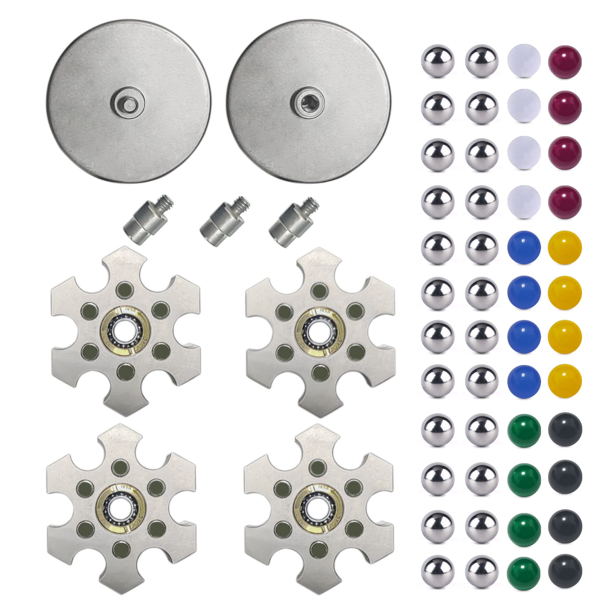 WANERSEN Splicing Multilayer Fidget Slider Spinner Rotating Agate beads Fidget Toy for Adult,Titanium