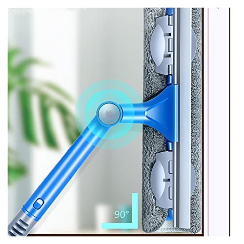 REN0124shuang Shower Squeegee Squeegee for Window Cleaning, Squeegee Microfiber Scrubber Combi with Stainless Steel Pole, Squeegee Window Cleaner for Glass Door Window Scrubber