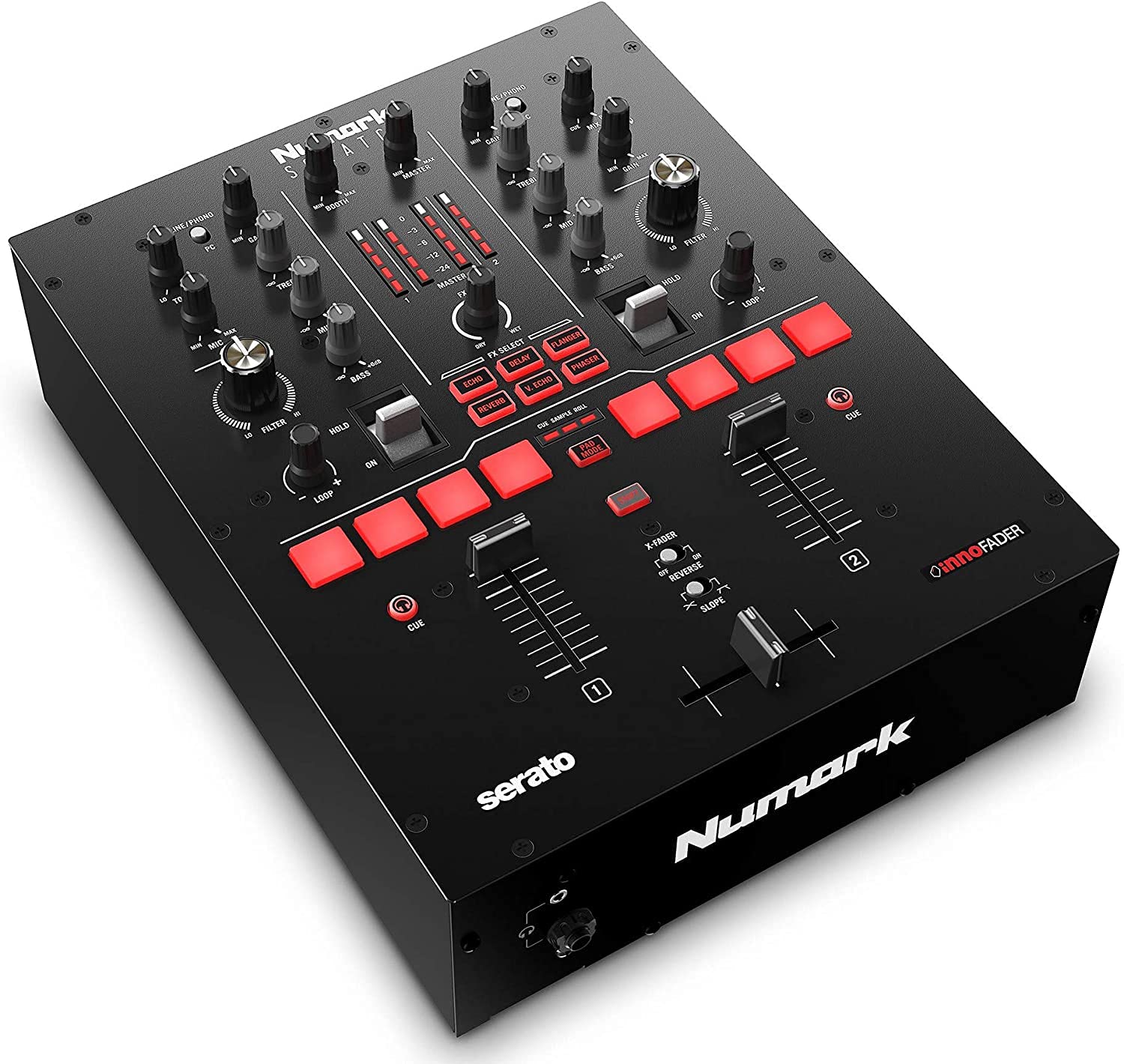 Numark Scratch | Two-Channel DJ Scratch Mixer for Serato DJ Pro (included) With Innofader Crossfader, DVS license, 6 Direct Access Effect Selectors, Performance Pads and 24-Bit Sound Quality