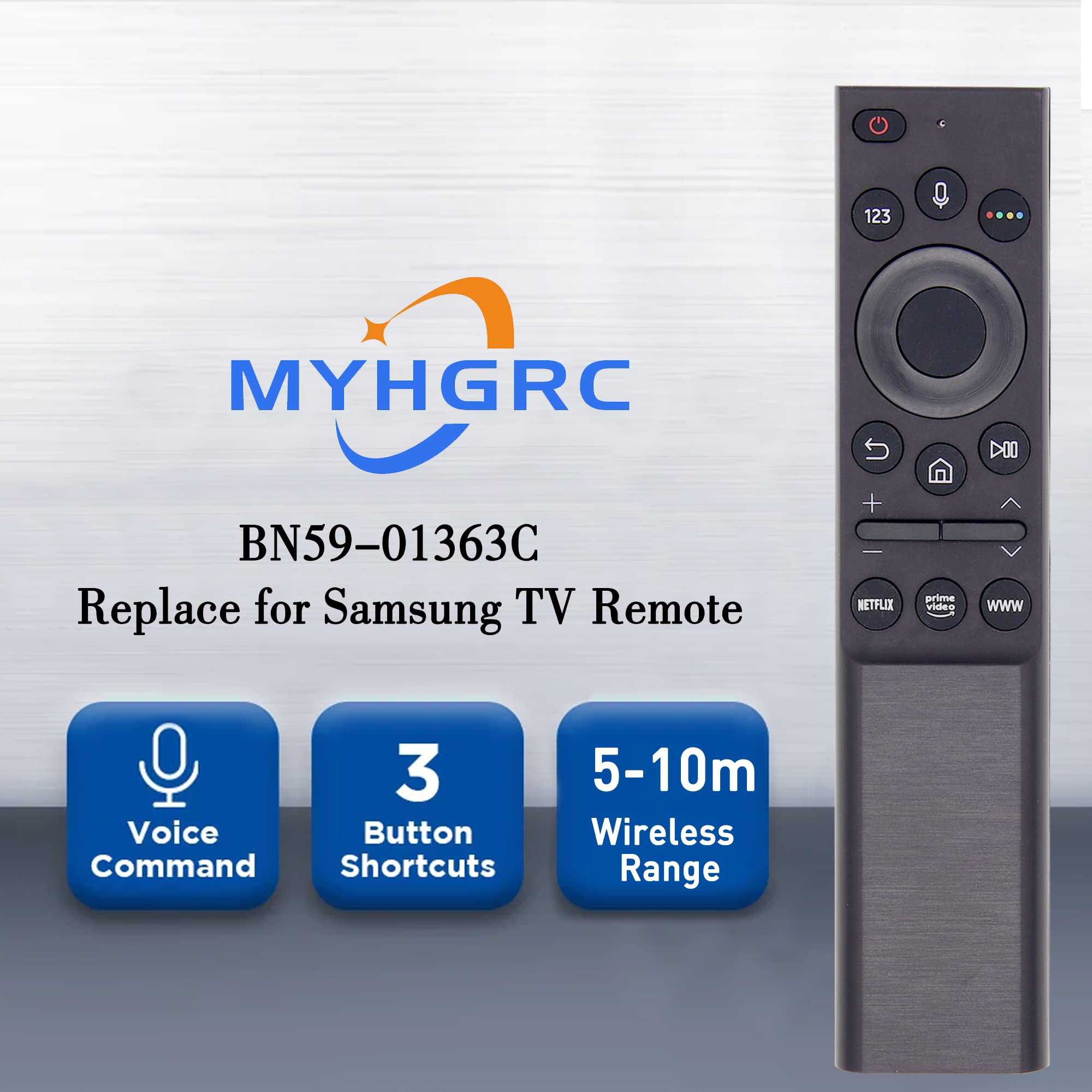 MYHGRC BN59-01363C Replacement Samsung Voice Remote Control for Samsung Smart TVs Compatible with Neo QLED, Frame and Crystal UHD Series(2021 Model)