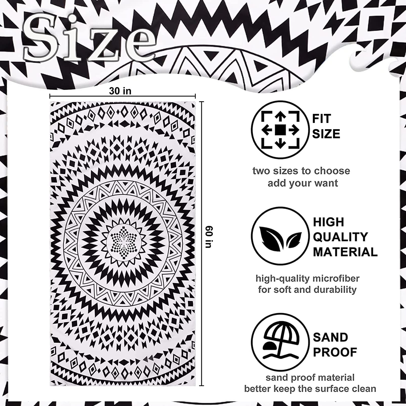 Sand Free Microfiber Beach Towels Adult – Quick Fast Dry Beach Oversized Accessories Travel Swim Pool Camping Essentials Lightweight Compact Packable Sandless Resistant Must Haves Items Gifts Family