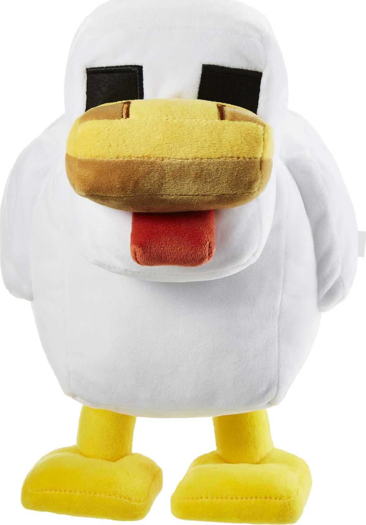 Mattel Minecraft Chicken Plush Toy with Sound, 10.5-inch Stuffed Animal Inspired by Video GamePress Head to Hear Cluck
