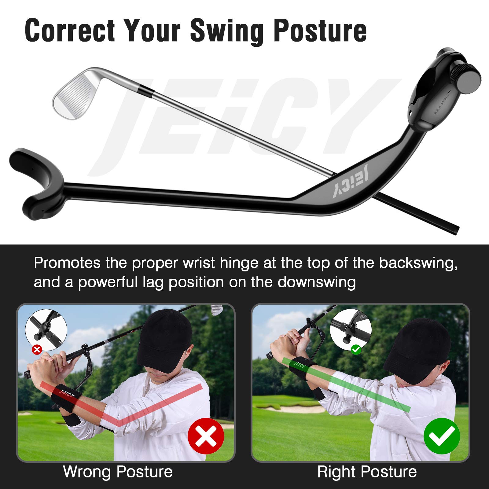 VAAGHANM Golf Swing Trainer Aid Golf Training Aids to Keep Head Still Golf Training Equipment (Black)
