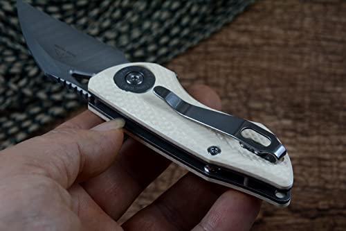 TWOSUN Pocket Knife Utility Folder 14C28N Satin Blade Resin Handle TS314