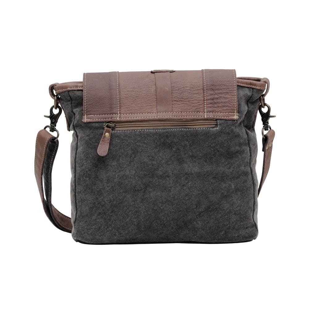 Myra Bag Western Leather Shoulder Bag for Women - Upcycled Canvas Crossbody Bag Maya Sky