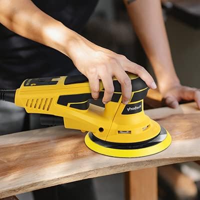 Wood Sander，Electric Random Orbital Sander，Brushless Motor 6"" Disc Size 350W 10000 RPM Polisher Sanding Variable Speed Tool for Woodworking, Polishing, Carpentry