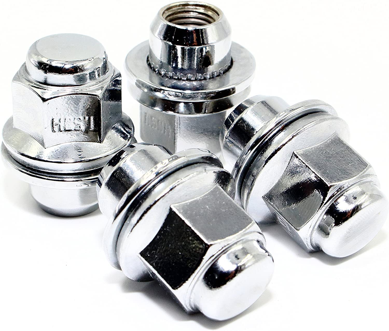 Set of 4 12x1.5 Veritek Mag OEM Factory Washer Style Chrome Lug Nuts for Toyota Tacoma 4 Runner SR5 Pre-Runner TRD Off-Road Limited Factory Stock Replacement
