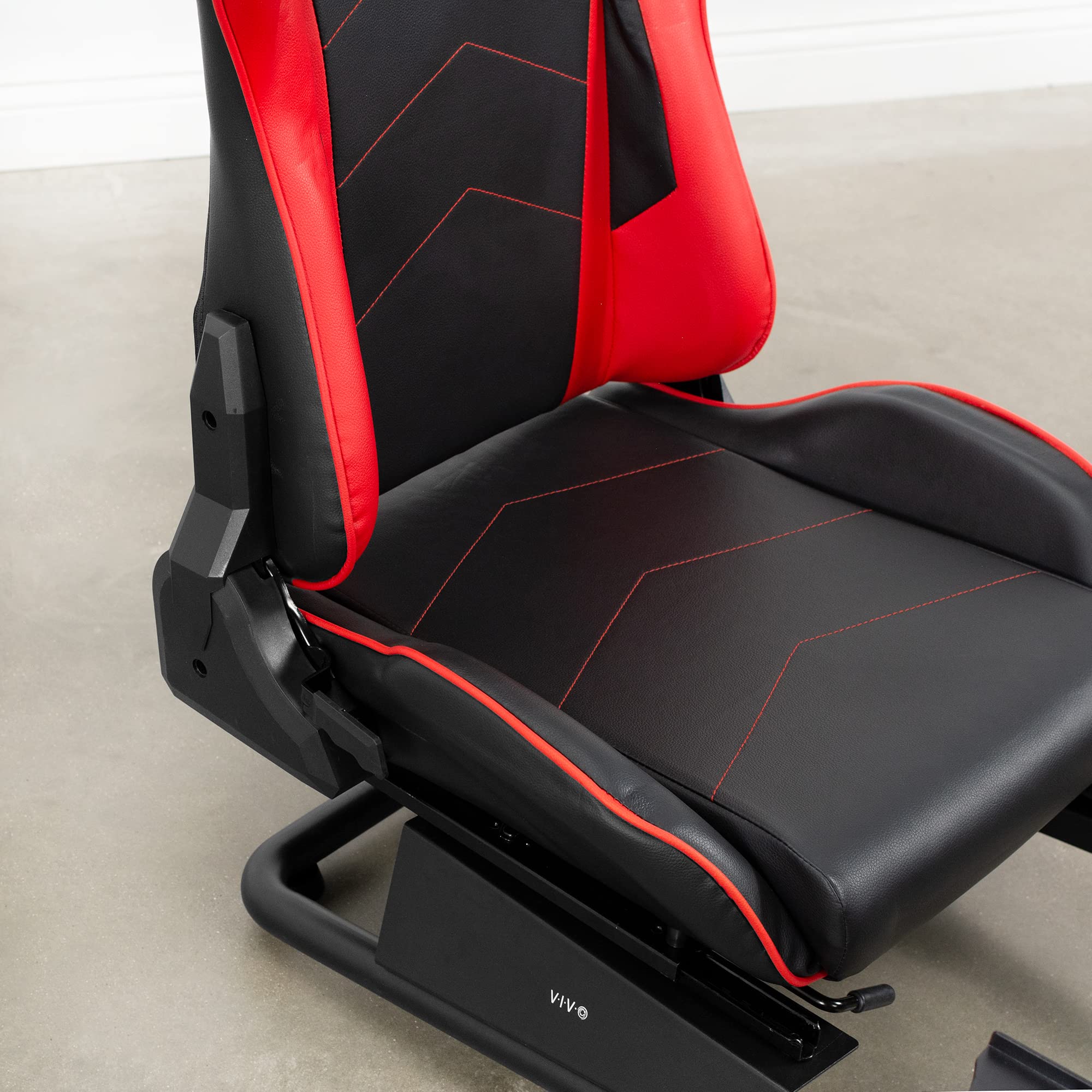 VIVO Racing Simulator Cockpit with TV Mount, Wheel Stand, Gear Mount, Chair and Frame Only, Fits Logitech, Thrustmaster, Fanatec, Compatible with Xbox One, PlayStation, VESA 400x400, STAND-KIT-RACE1B