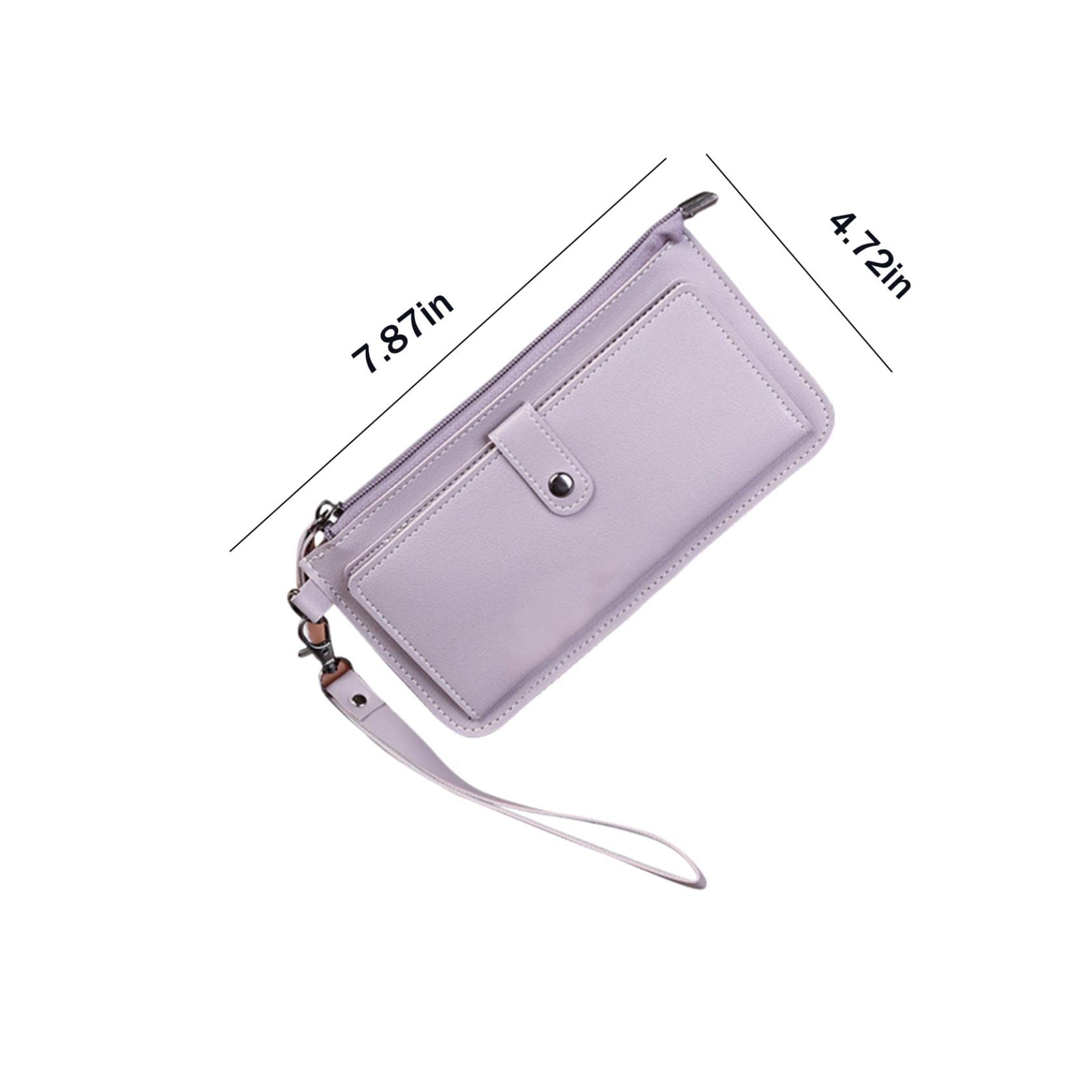 uaswguDFS Women's Wallets PU Leather Cell Phone Slim Wallet Multi Cards Holder Clutch Purse Bifold Thin Handheld Purse (purple)